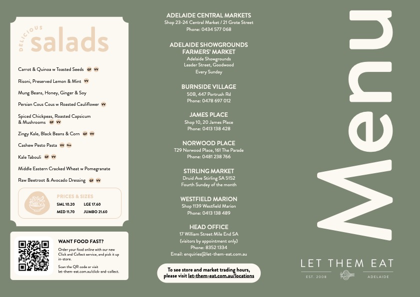 Menu - Let Them Eat - Retail